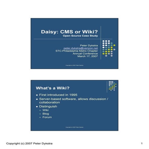 Daisy: CMS or Wiki? | PDF