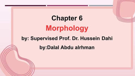 Morphology (Linguistics) | PPTX | Geology | Science