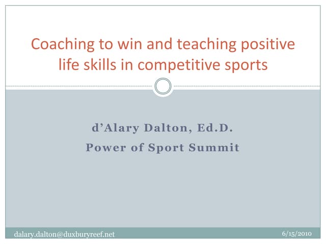 Competitive sports teach us how to succeed | PDF