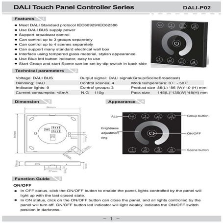 DALI touch panel controller DALI-P02 | PDF