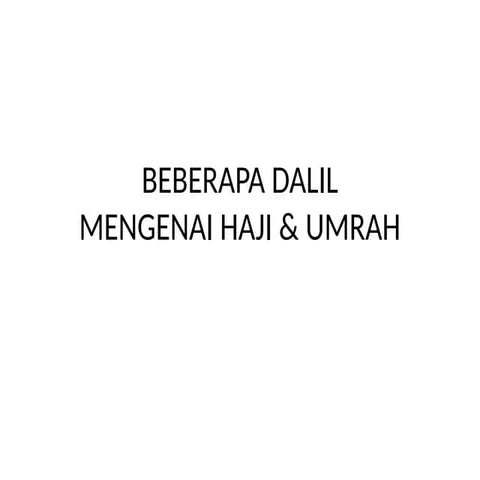 Dalil Haji Umrah-Manasik Haji Umrah Daarul Fath | PPTX