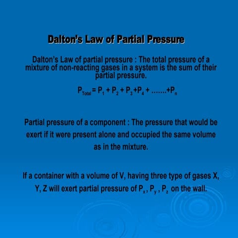 Dalton’S Law Of Partial Pressure | PPT
