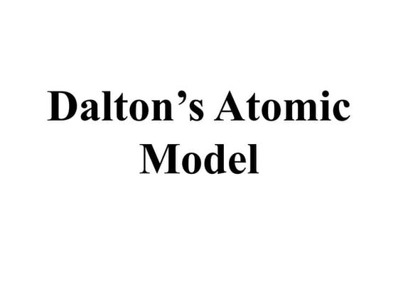 Dalton's Atomic Theory | PDF