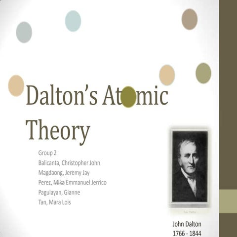 Dalton’s Atomic Theory | PPTX