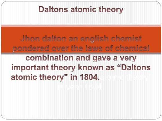 Dalton's Atomic Theory | PPTX | Chemistry | Science