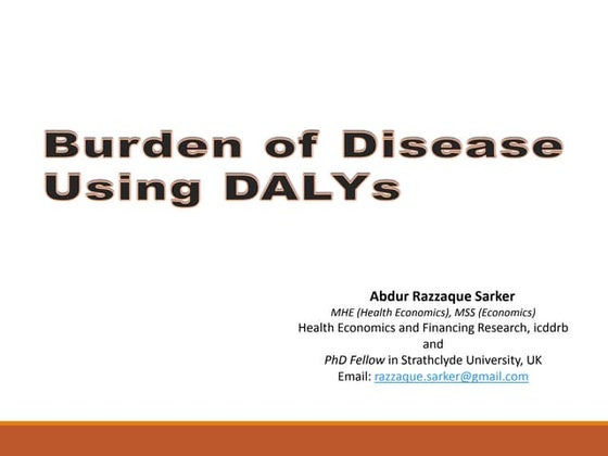 DALYs and QALYs by samrat gurung | PPT