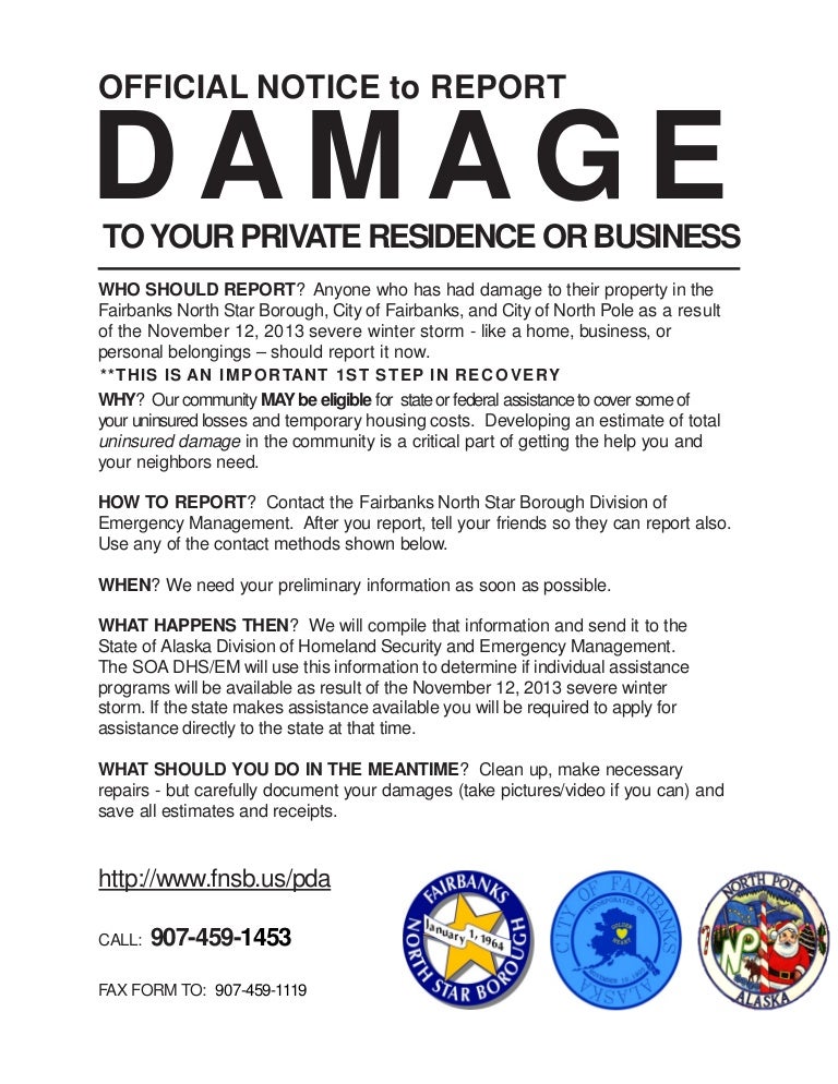 Damage Reporting Flyer