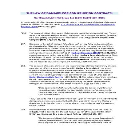 What Can You Claim for Breach of A Construction Contract? | PDF