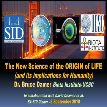 Dr. Bruce Damer: Hot Spring Hypothesis of the Origin of Life & Future ...