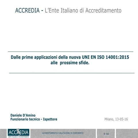 Dalle prime applicazioni della nuova UNI EN ISO 14001:2015 alle ...