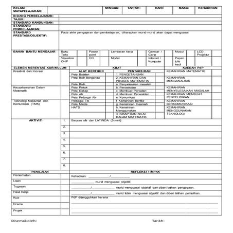 RPH MATEMATIK | DOCX