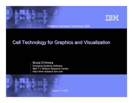 Intro to Cell Broadband Engine for HPC | PPT