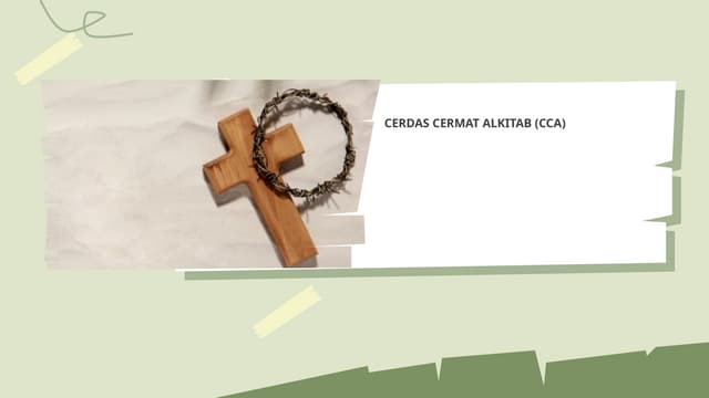 Soal soal cerdas cermat alkitab atau disingkat cca | DOCX