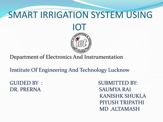 Smart irrigation system | PPT