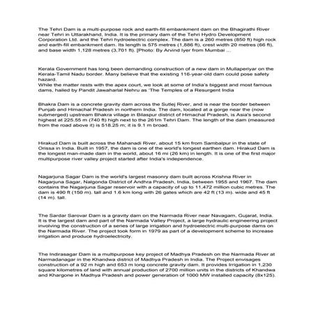 Dams information | DOCX