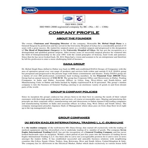 DANA GROUP[www.danagroups.com] - ADDING VALUE TO STEEL | PDF