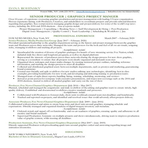 Dana rohinsky resume 2020 | DOCX