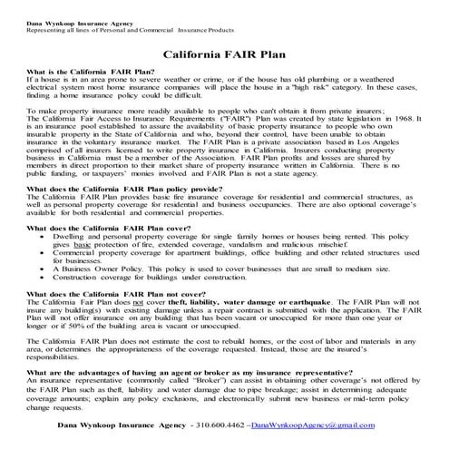 California FAIR Plan | DOCX