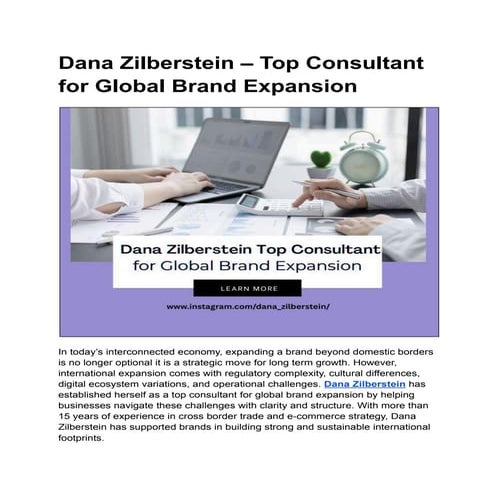 Dana Zilberstein’s Approach to Cross Border E-Commerce Success | PDF