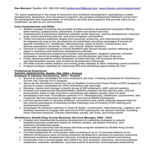 The Resume of Liane H. Gould - Workforce Development Executive