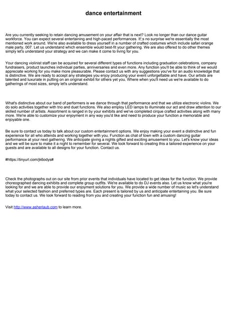 dance entertainment | PDF