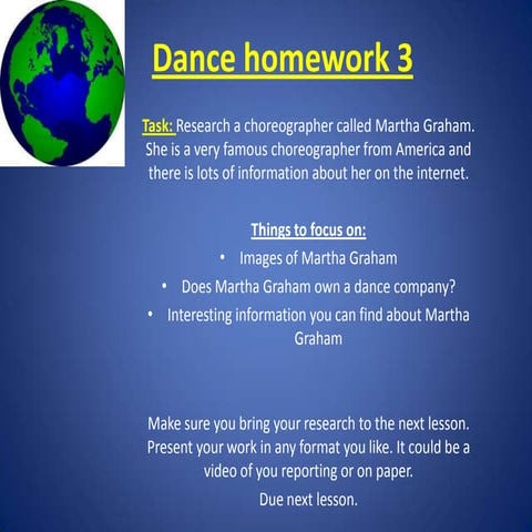 Dance homework 3 80 days | PPT