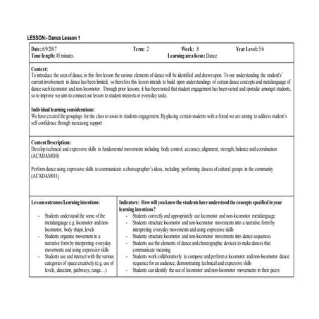 Dance lesson 1 | DOCX | Dance | Fine Art
