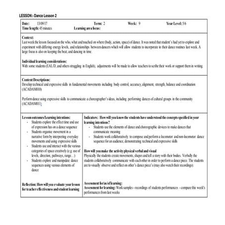 Dance lesson plan 2 | PPT