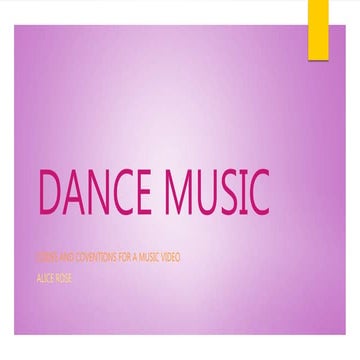 Codes and Conventions of Dance Music | PPTX