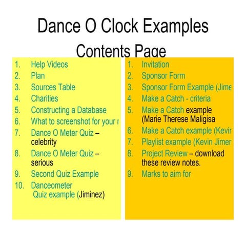Dance O Clock Examples | PPT