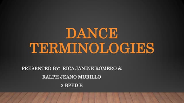 basic steps in folk dancing, from feet position | PPTX