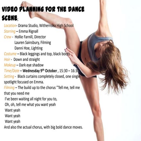 Dance video planning | PPT