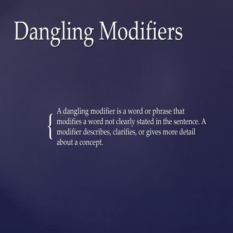 Dangling Modifiers | PPTX