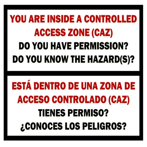 Danger CAZ Sign Fillable For Construction Industry | PDF