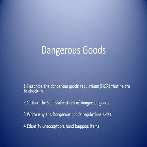 Dangerous Goods Presentation | PPTX