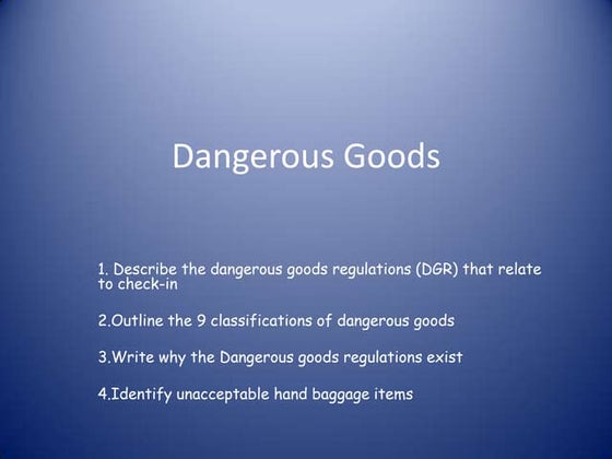 Dangerous Good By Air | PPT