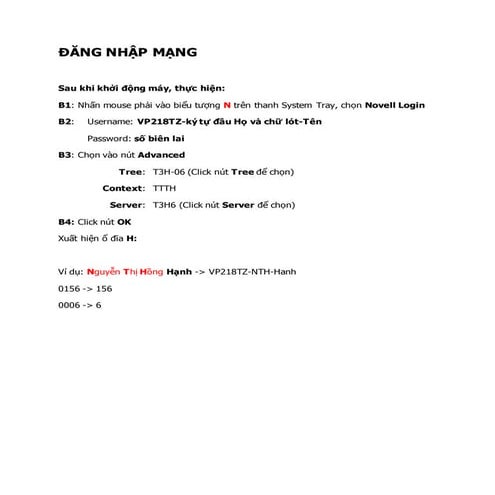 Dang nhap mang | DOCX