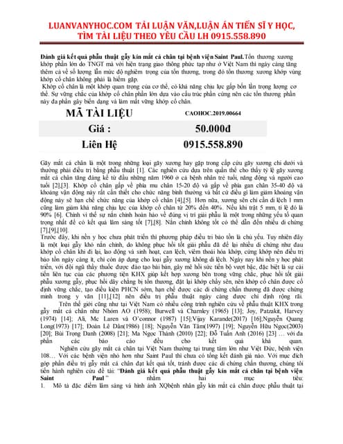 Ket qua cham soc benh nhan sau mo gay ho hai xuong cang chan tai benh ...