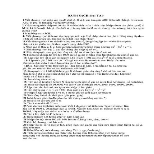 Danhsach baitap | PDF