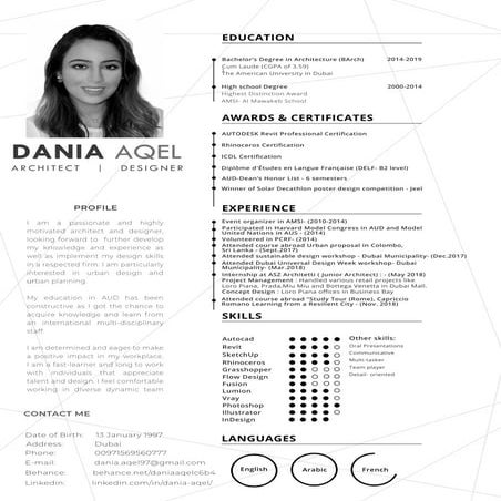 Dania aqel cv 2019 | PDF | Education