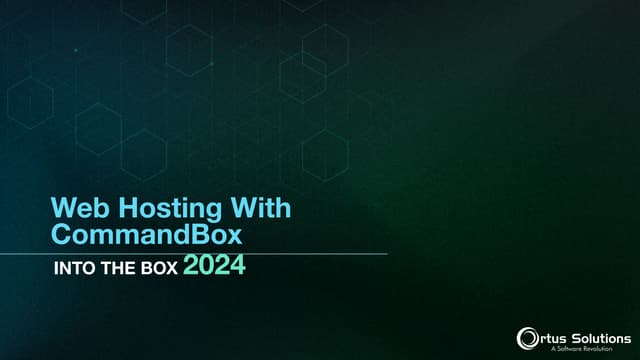 Web Hosting With Commandbox And Commandbox Pro Ppt