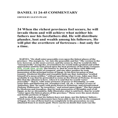 Daniel 11 24 45 commentary | PDF | Christianity | Religion & Spirituality