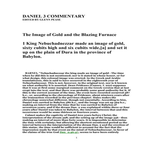 Daniel 3 commentary | PDF