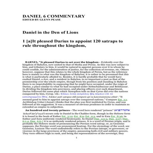 Daniel 6 commentary | PDF