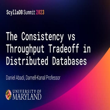 The Consistency vs Throughput Tradeoff in Distributed Databases | PDF