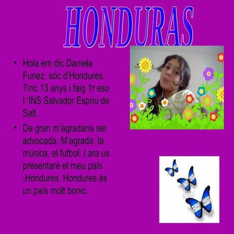 Daniela Funes (Honduras), de l'Institut Salvador Espriu | PPT