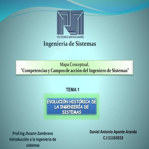 Mapa conceptual competencias del ingeniero de sistemas | PPTX