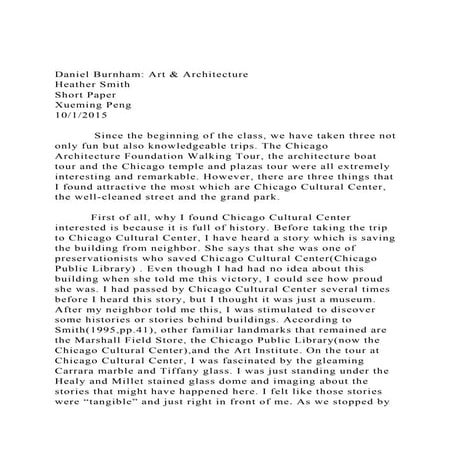 Daniel Burnham Art & ArchitectureHeather SmithShort Paper.docx