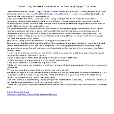 Daniel Craig Workout | PDF