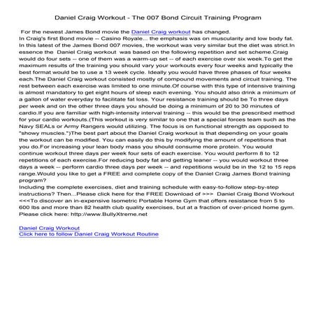 Daniel Craig Workout Routine | PDF